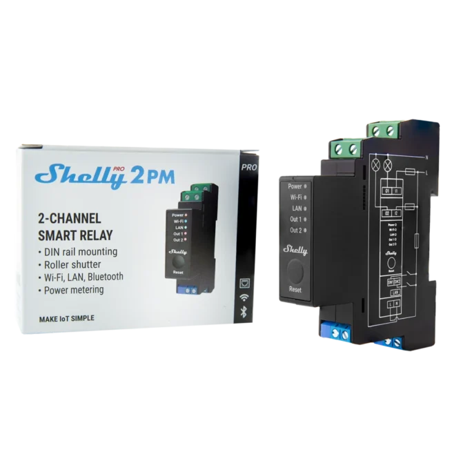 Releu inteligent Shelly Pro 2PM - Smart Infra Shop
