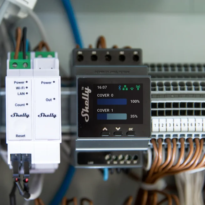 Releu inteligent Shelly Pro Dual Cover / Shutter PM - Smart Infra Shop