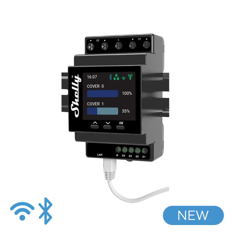 Releu inteligent Shelly Pro Dual Cover / Shutter PM - Smart Infra Shop