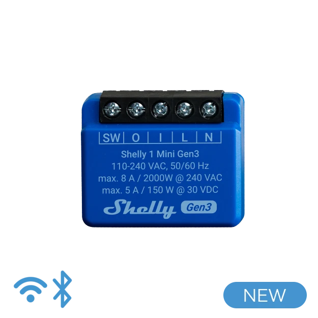 Smart Relay Shelly Plus 1 Mini GEN3 - Smart Infra Shop